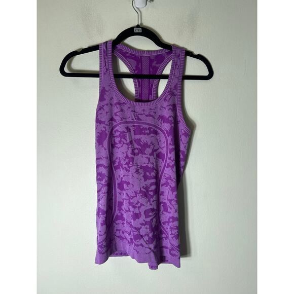 lululemon athletica | Tops | Lululemon Purple Print Racerback Tank Sz 6 ...